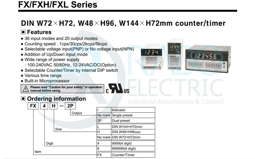 شمارنده آتونیکس مدل FX6M-1P4 - رابو الکتریک